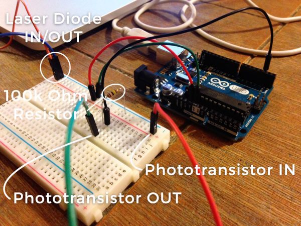 JumpOff - Laser Tripwire Experiment with Phototransistor
